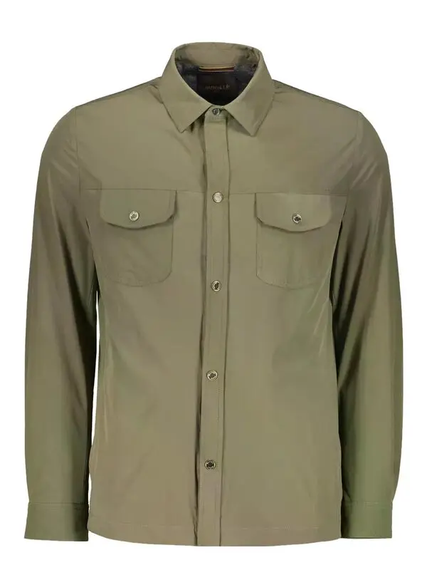 MOORER Classic Collar Pocketed Shirt Jacket - Green