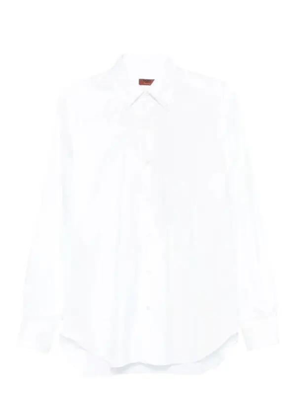 BARBA NAPOLI Long-sleeve Cotton Shirt - White