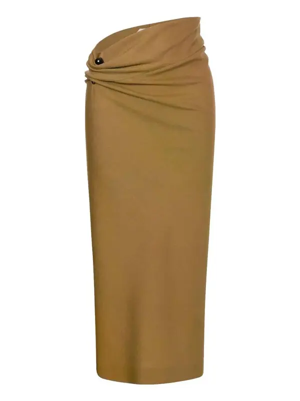 Alberta Ferretti Gathered Midi Skirt - Brown