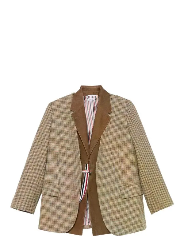 Thom Browne Checked Waistcoat And Blazer Set - Brown