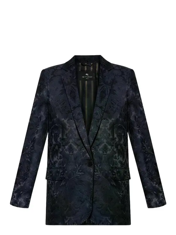 Etro Floral-pattern Single-breasted Blazer - Blue