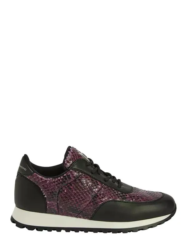 GIUSEPPE ZANOTTI Jimi Snakeskin Leather Sneakers - Black