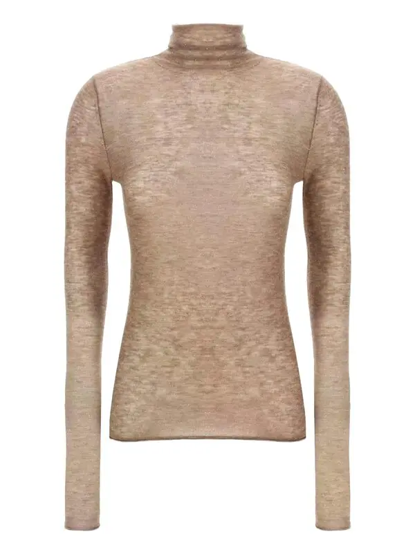 Pinko High-neck Long-sleeve Top - Neutrals