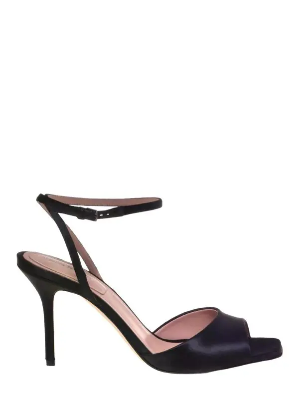 Alberta Ferretti 85mm Satin Sandals - Black