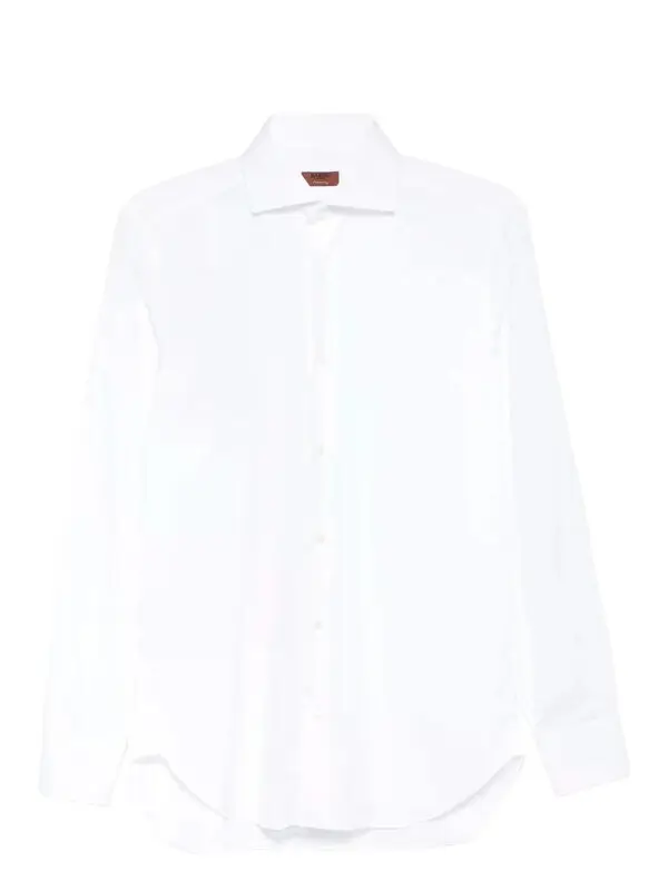 BARBA NAPOLI Long-sleeve Button-fastening Shirt - White