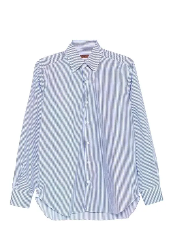 BARBA NAPOLI Striped Cotton Shirt - White
