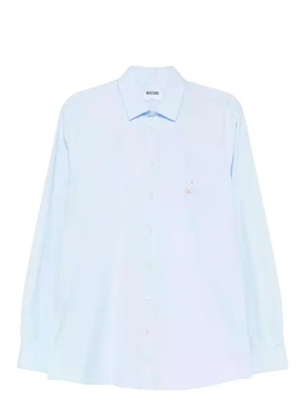 Moschino Embroidered Cotton Shirt - Blue