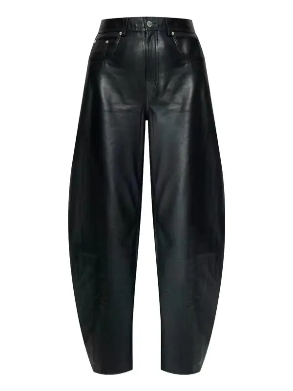 GESTUZ Leather Trousers - Black