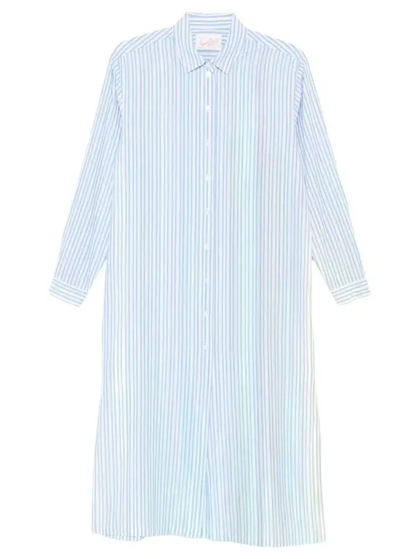 MC2 SAINT BARTH Adeline Striped Shirt Midi Dress - Blue