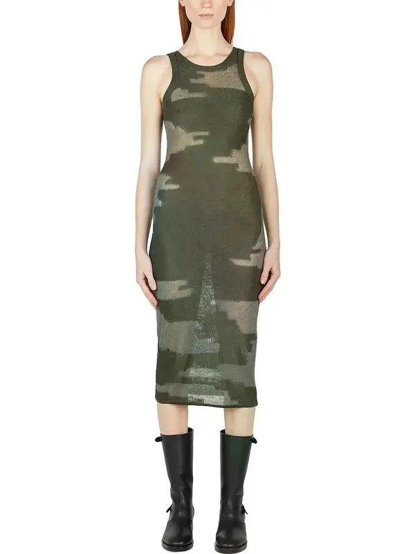 DURAZZI MILANO Abstract-print Midi Dress - Green