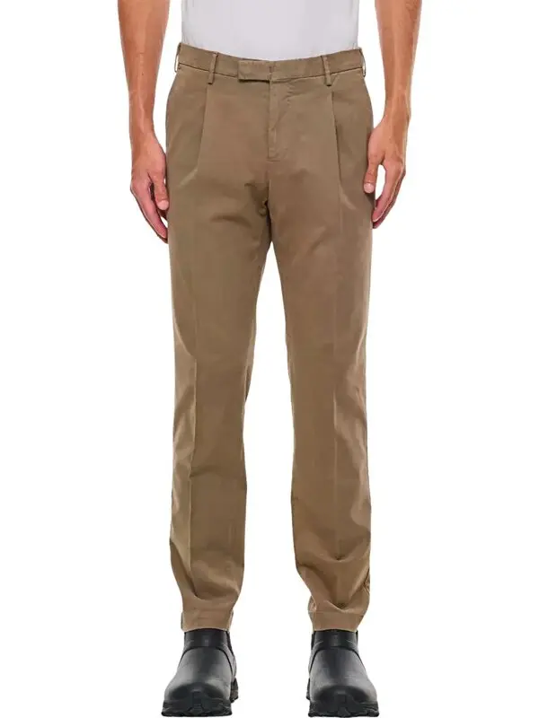 PT TORINO Pleated Regular Trousers - Brown