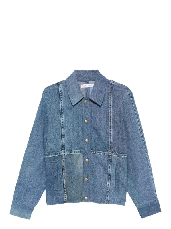E.L.V. DENIM Kara Panelled Denim Jacket - Blue