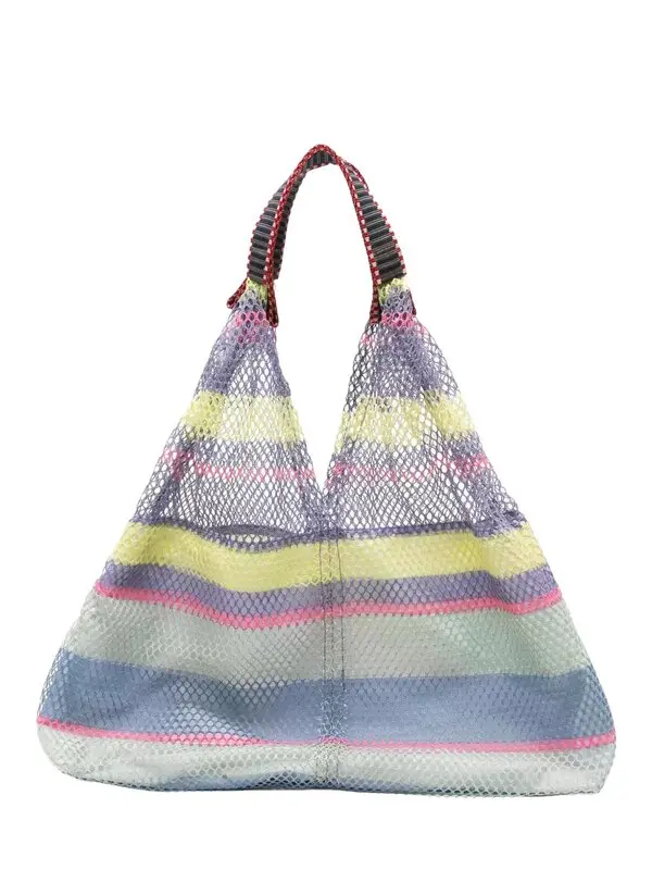 ÉPICE Small Elziver 2510 Striped Mesh Tote Bag - Purple