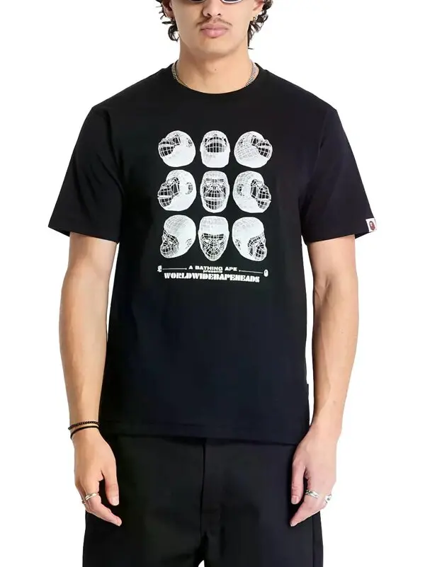 A BATHING APE Polygon Ape Head-print T-shirt - Black