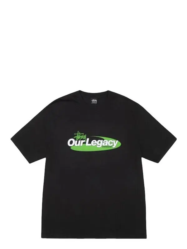 StÜssy X Our Legacy Work Shop Swirl Pigment Dyed Tee Shirt - Black
