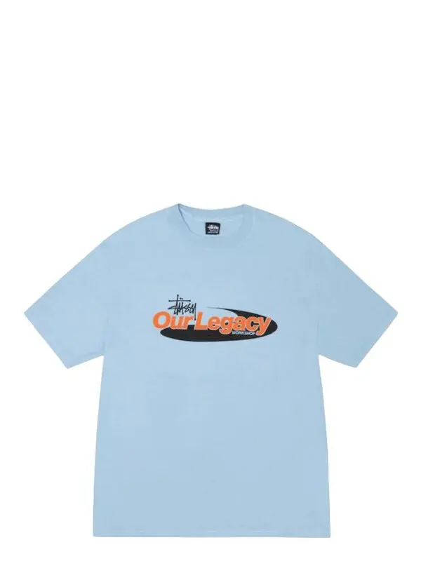 StÜssy X Our Legacy Work Shop Swirl Pigment Dyed Tee Shirt - Baby Blue