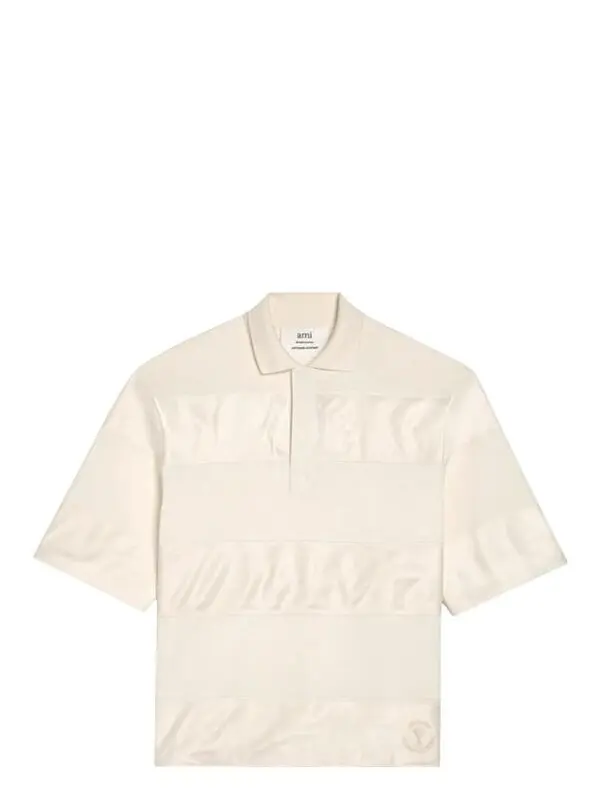 Ami X Antoine Dupont Satinstripe Polo Shirt - Beige