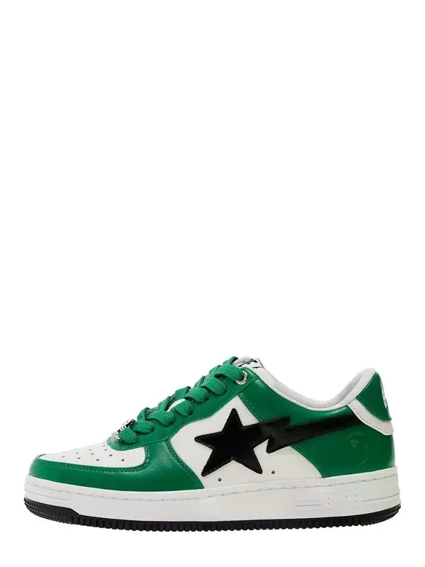 A BATHING APE Sta 3 Leather Sneakers - Green