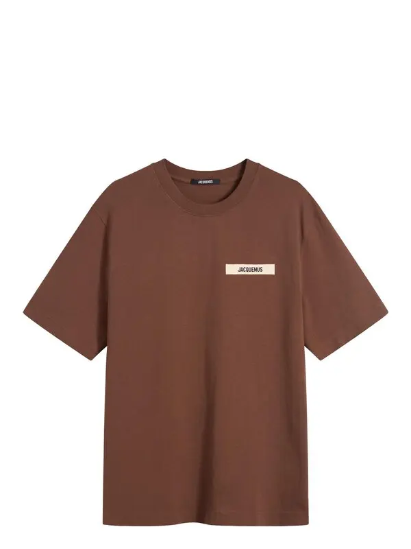 Jacquemus Grosgrain Logo T-shirt - Dark Brown