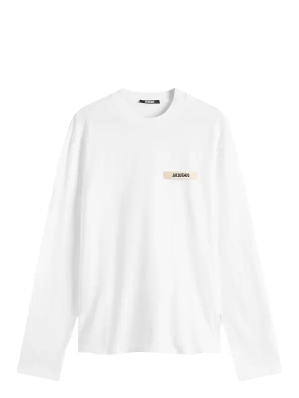 Jacquemus Grosgrain Logo Long Sleeve T-shirt - White