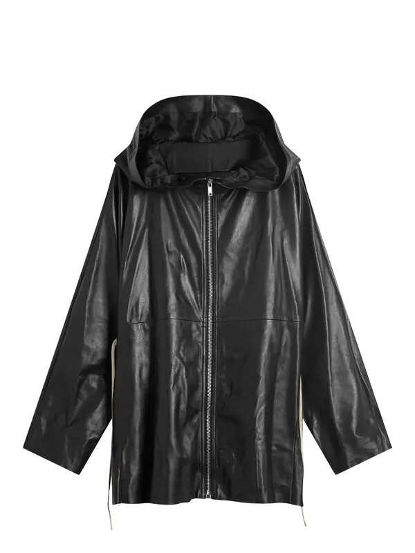 Rick Owens Zip Front Hooded Jacket - Black