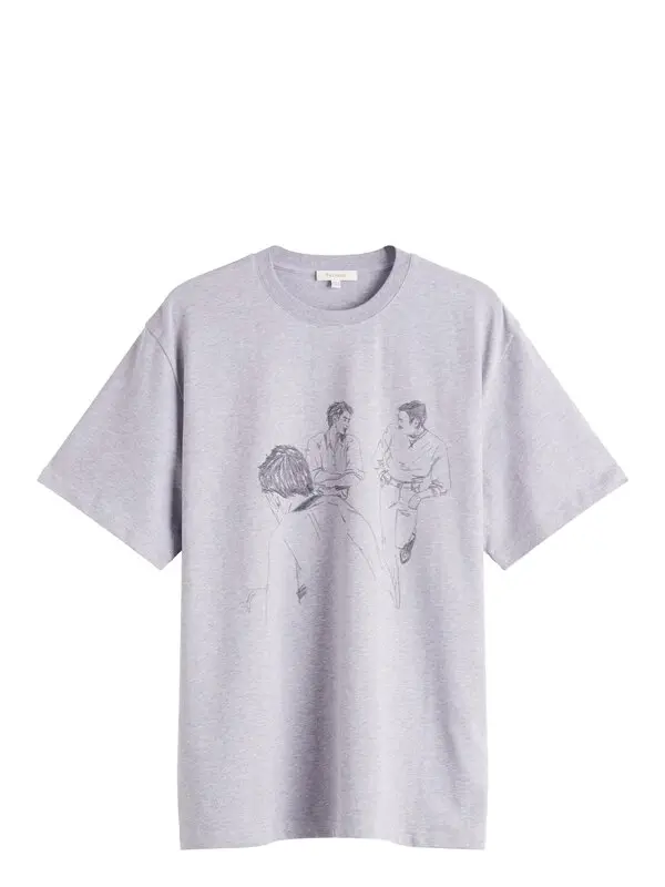 JW Anderson Cafe Scene Printed T-shirt - Grey