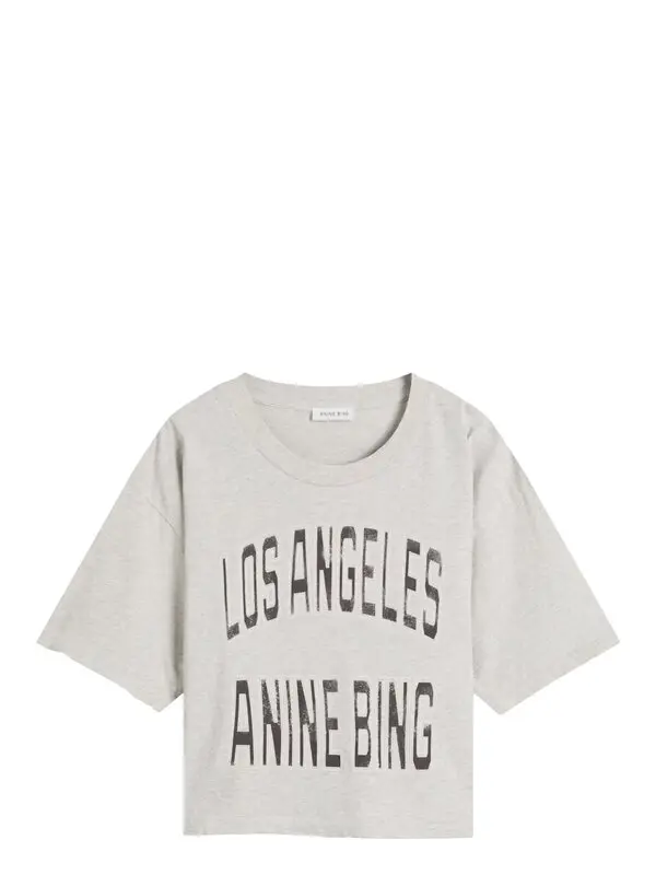 ANINE BING Johnny Cropped T-shirt - Grey
