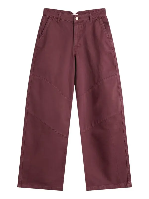 DAMSON MADDER Drew Relaxed Straight-leg Jeans - Burgundy