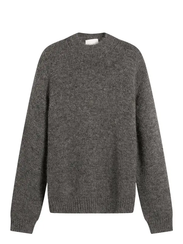 JIL SANDER Alpaca Blend Crew Neck Knit - Fog