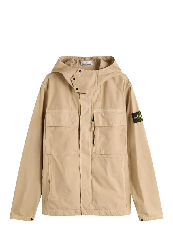 Stone Island Canvas Weave Cotton Hooded Jacket - Desert