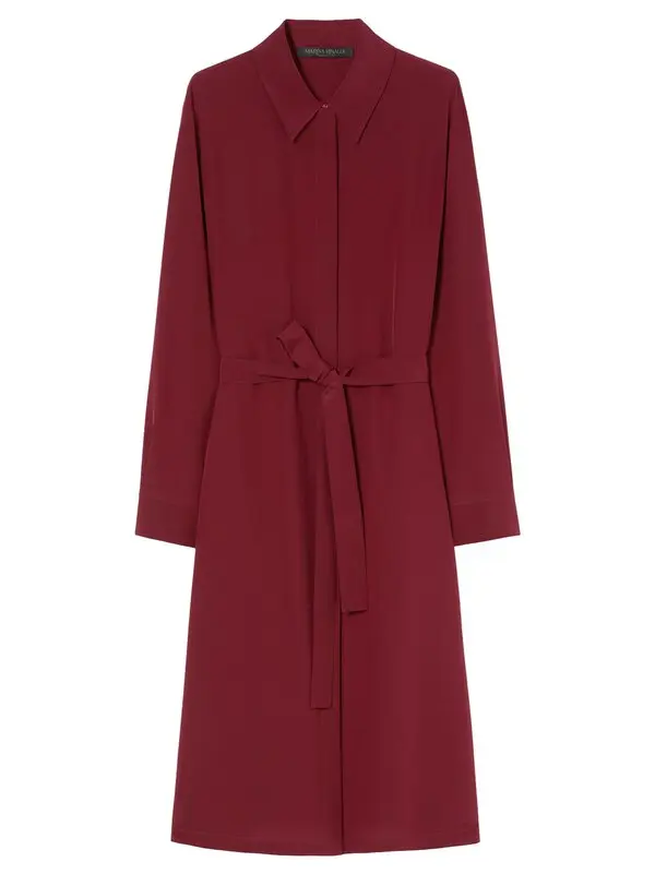 Marina Rinaldi Silk Nuccia Shirt Midi Dress - Red