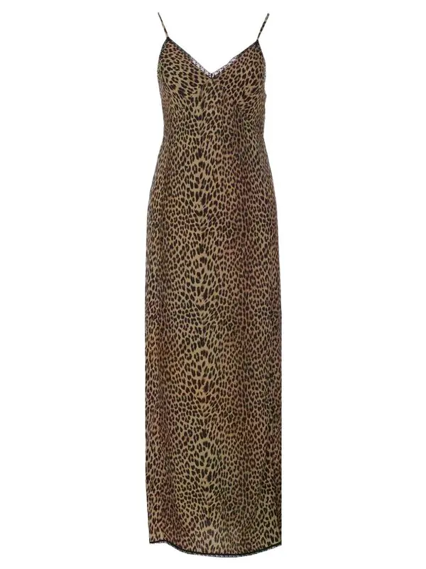 Zadig&Voltaire Lace-trimmed Leopard-print Midi Dress - Brown