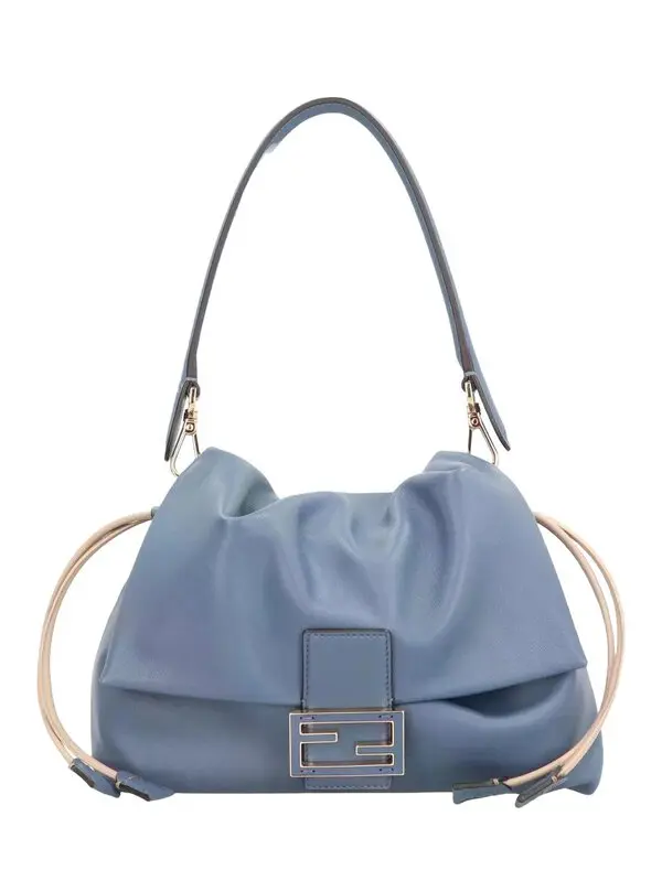 Fendi Medium Mamma Baguette Leather Shoulder Bag - Blue