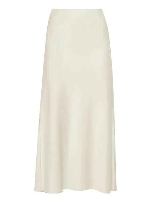 Brunello Cucinelli Midi Skirt With Slit - Neutrals