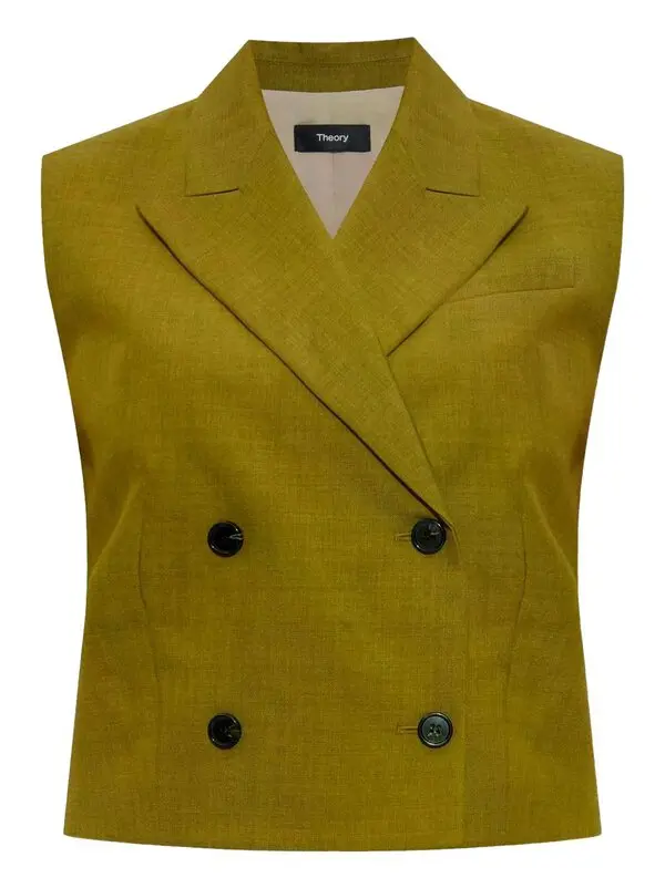 Theory Double-breasted Gilet - Green