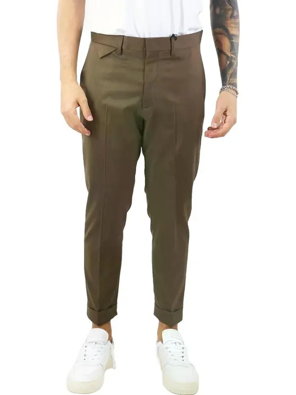 LOW BRAND Cooper Cuffed Trousers - Brown