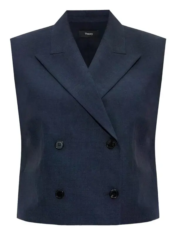 Theory Double-breasted Gilet - Blue