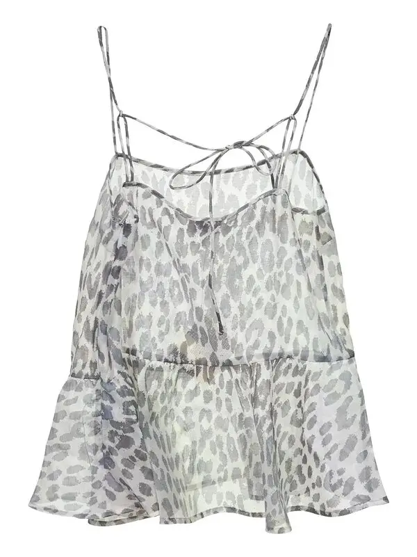 Baum Und Pferdgarten Ruffled Leopard Print Top - Grey