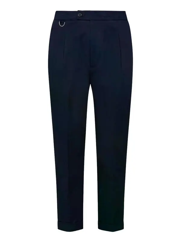 LOW BRAND Tailored Cuffed Trousers - Blue