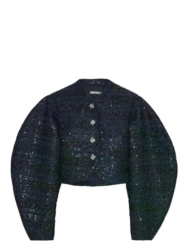 ROTATE BY BIRGER CHRISTENSEN Sequin-embellished Puff-sleeve Jacket - Blue
