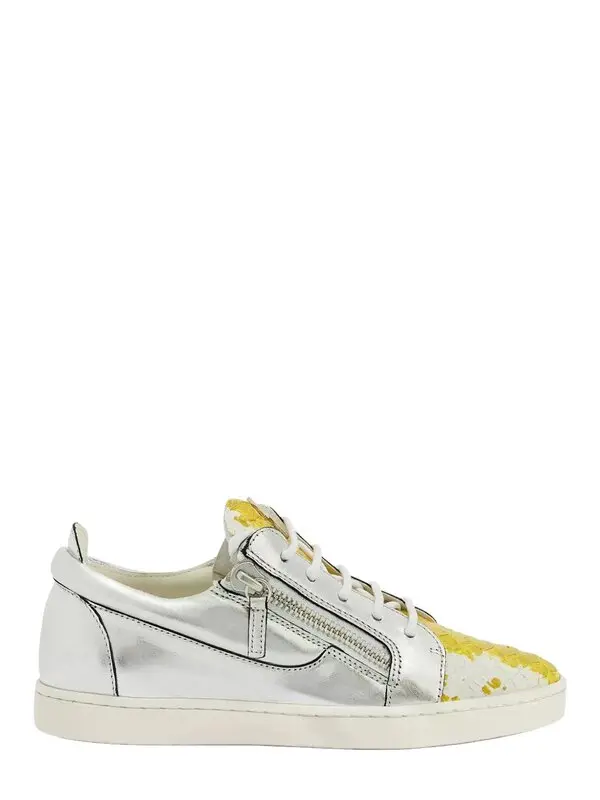 GIUSEPPE ZANOTTI Nicki Metallic Zip-detail Sneakers - Grey