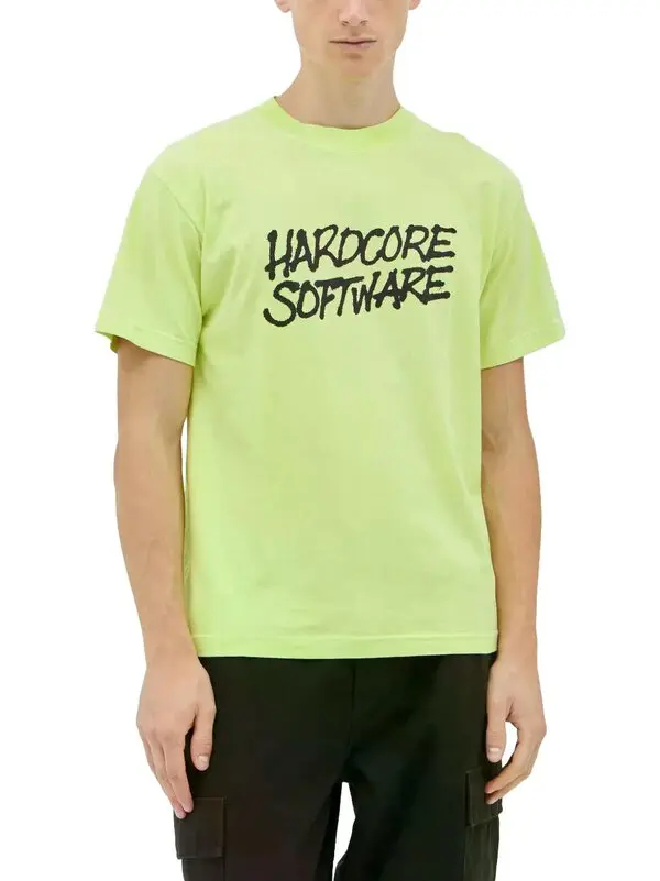 METALWOOD STUDIO Slogan-print Crew-neck T-shirt - Green