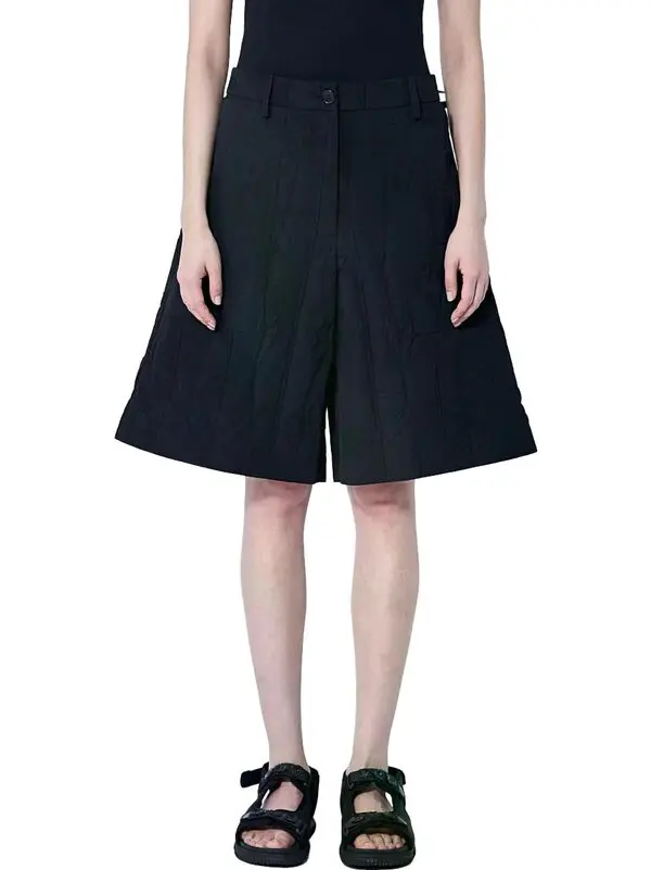 Cecilie Bahnsen Annika Knee-length Quilted Shorts - Black