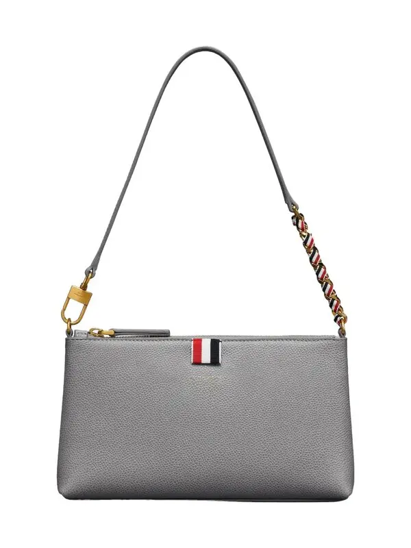 Thom Browne Shoulder Bag With Rwb Stripe Detail - Grey