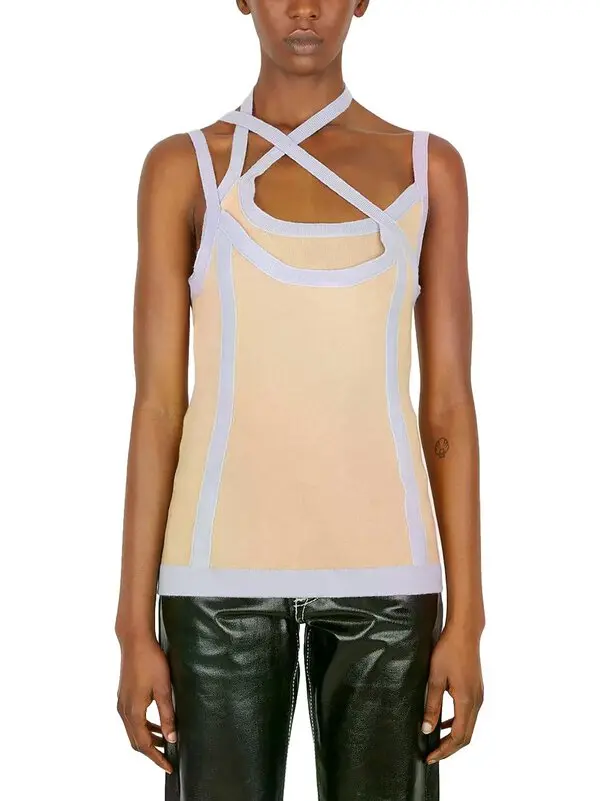 NINAMOUNAH Asymmetric Panelled Top - Neutrals
