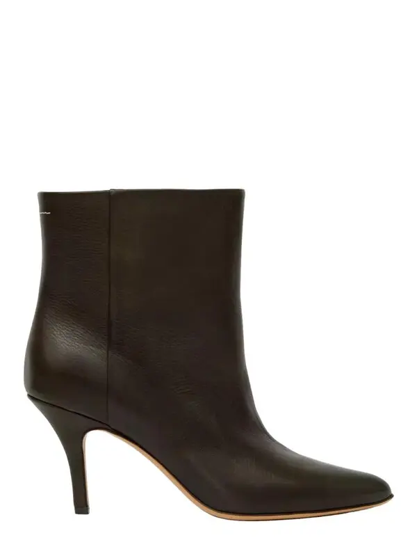 MAISON MARGIELA Pointed-toe Leather Ankle Boots - Brown