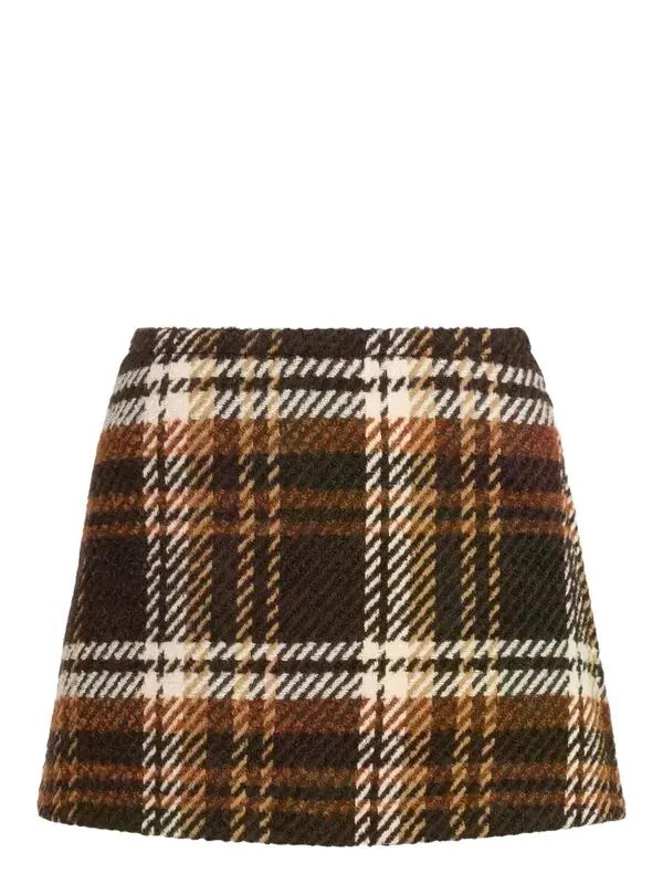 Patou Wool Blend Mini Skirt - Brown