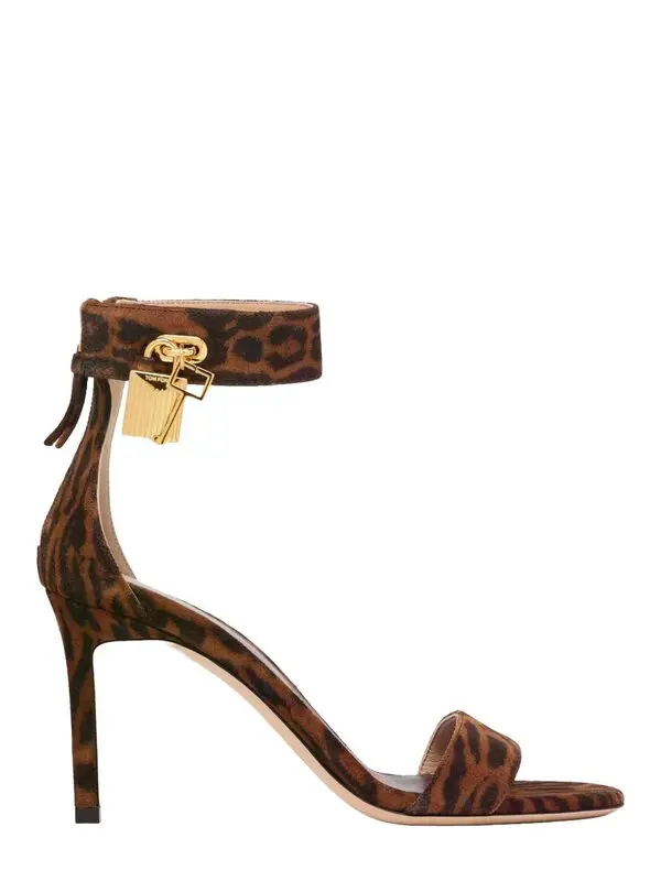 TOM FORD Leopard-print Ankle Strap Sandals - Brown