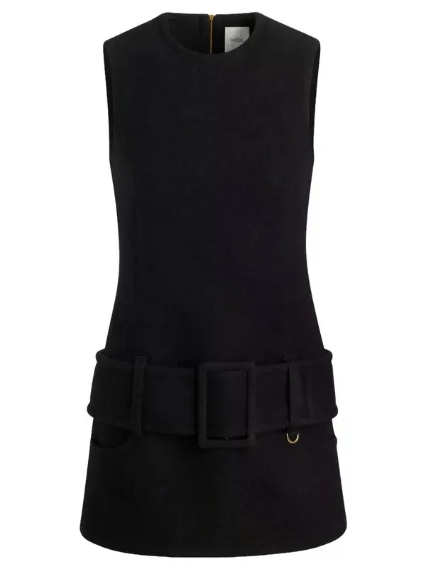 Patou Belted Mini Dress - Black