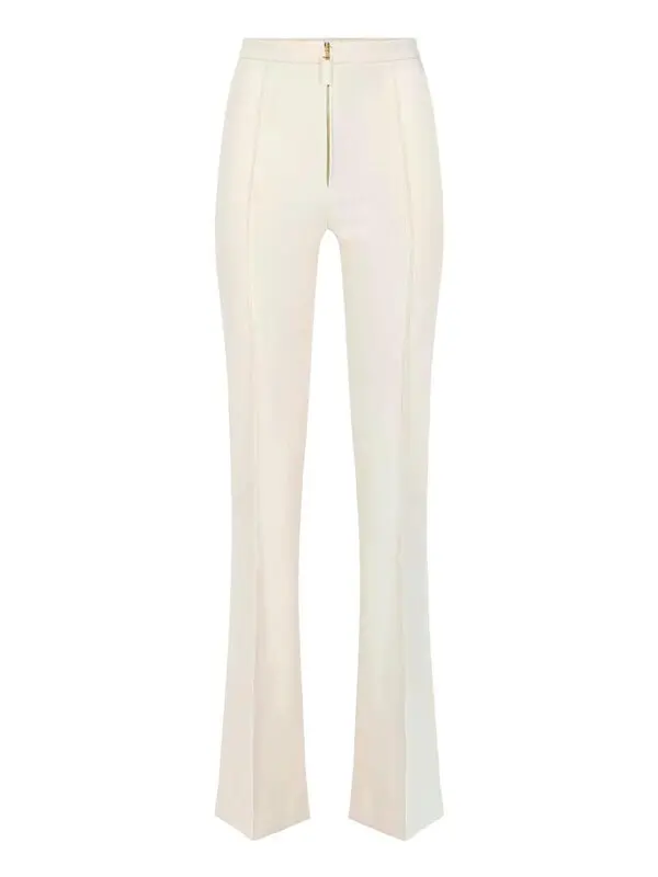 Elisabetta Franchi Flared Zip-front Trousers - Neutrals